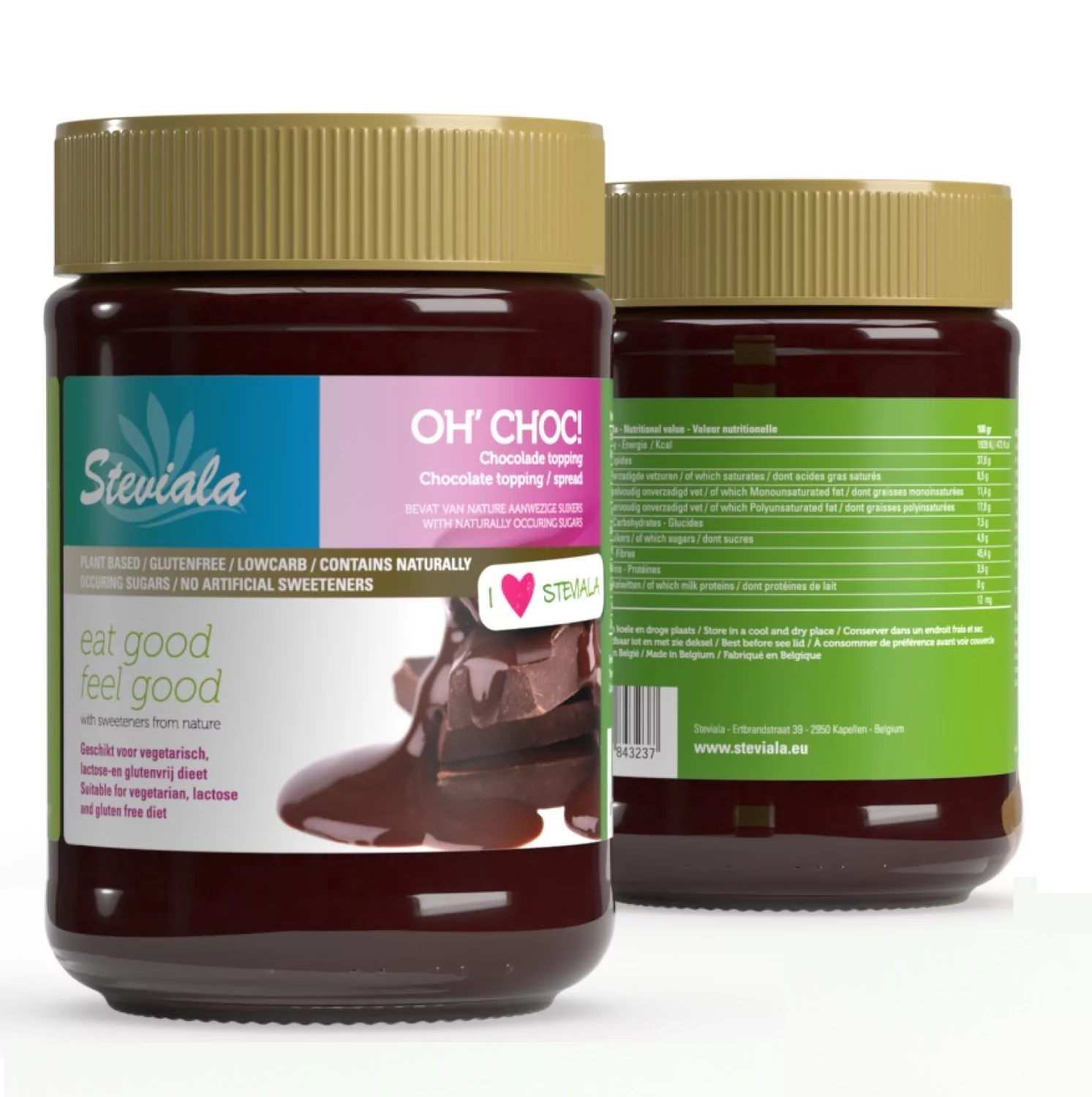 Sugarfree chocolate spread Oh'Choc! | Vegan, lactosefree and glutenfree.